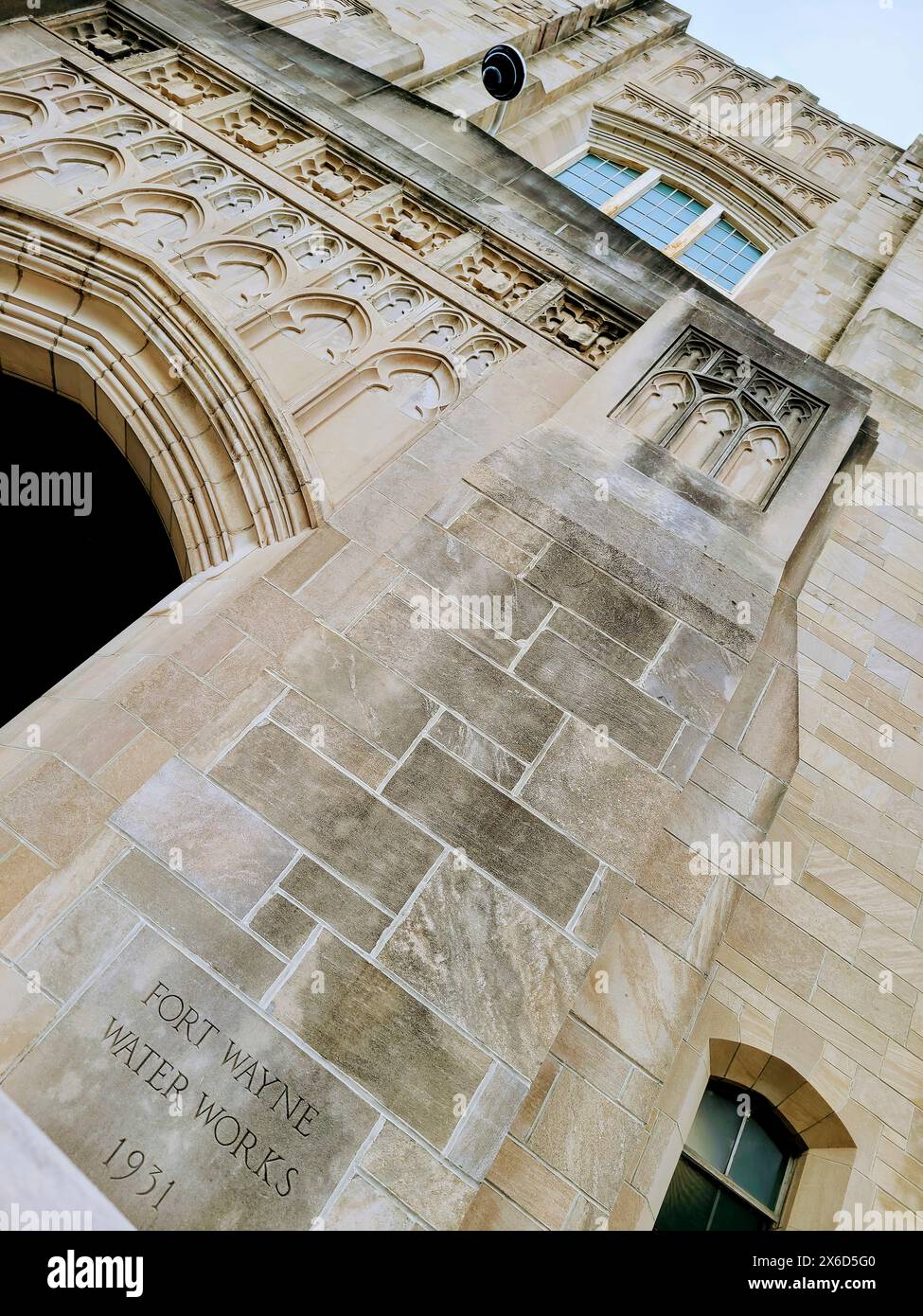 Historic Fort Wayne Water Works Building, Low Angle View Stock Photo ...
