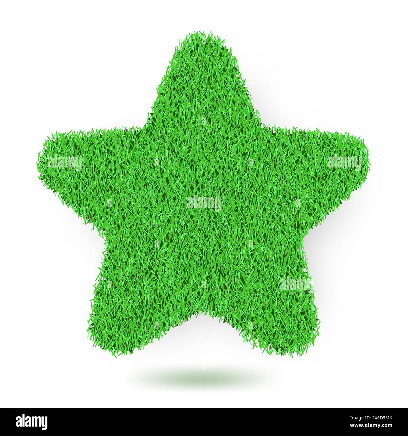 Star shape with realistic lawn grass texture, isolated on white ...