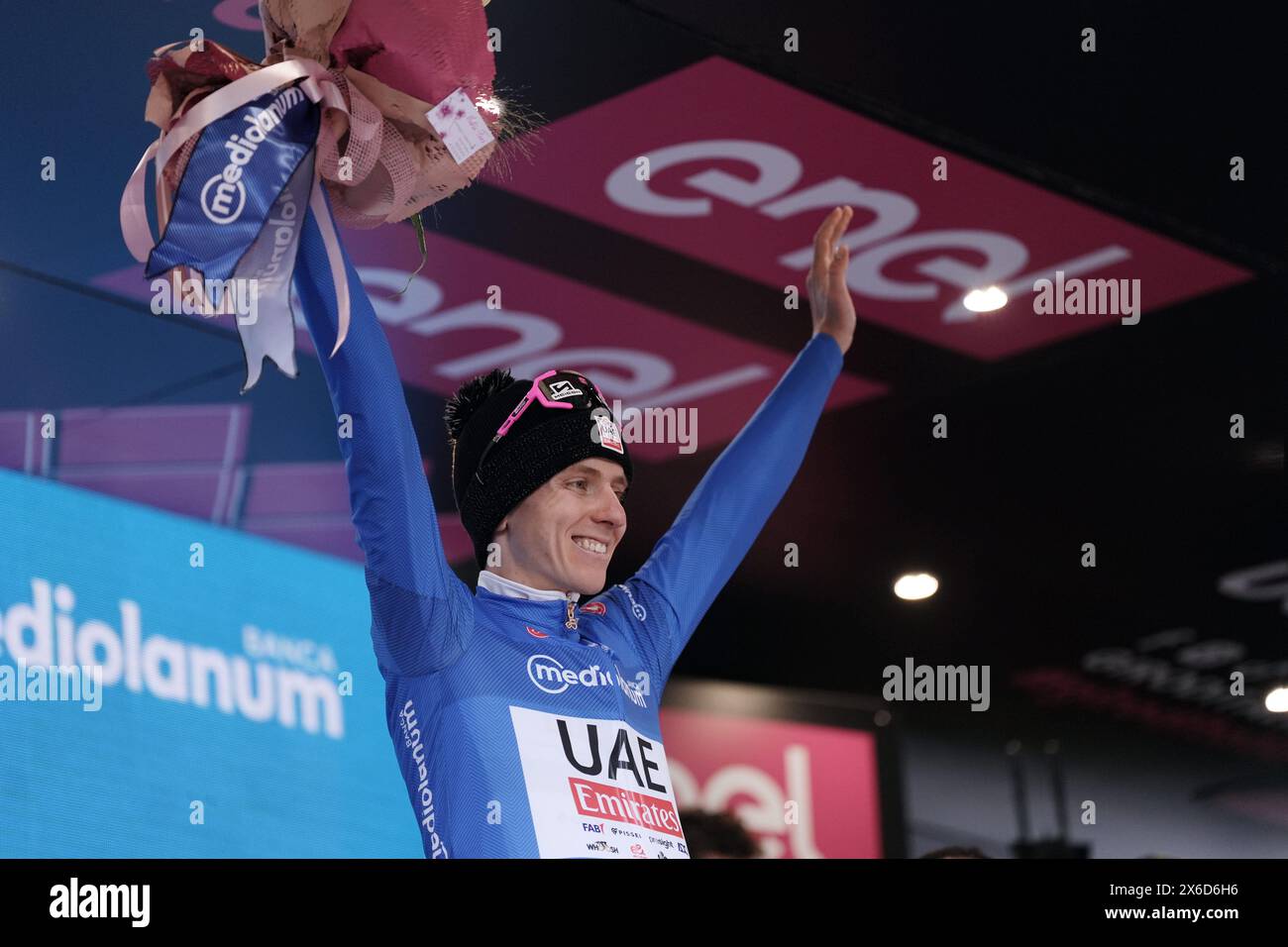 Pogačar Tadej (Team Uae Emirates) on the podium during the stage 10 of ...