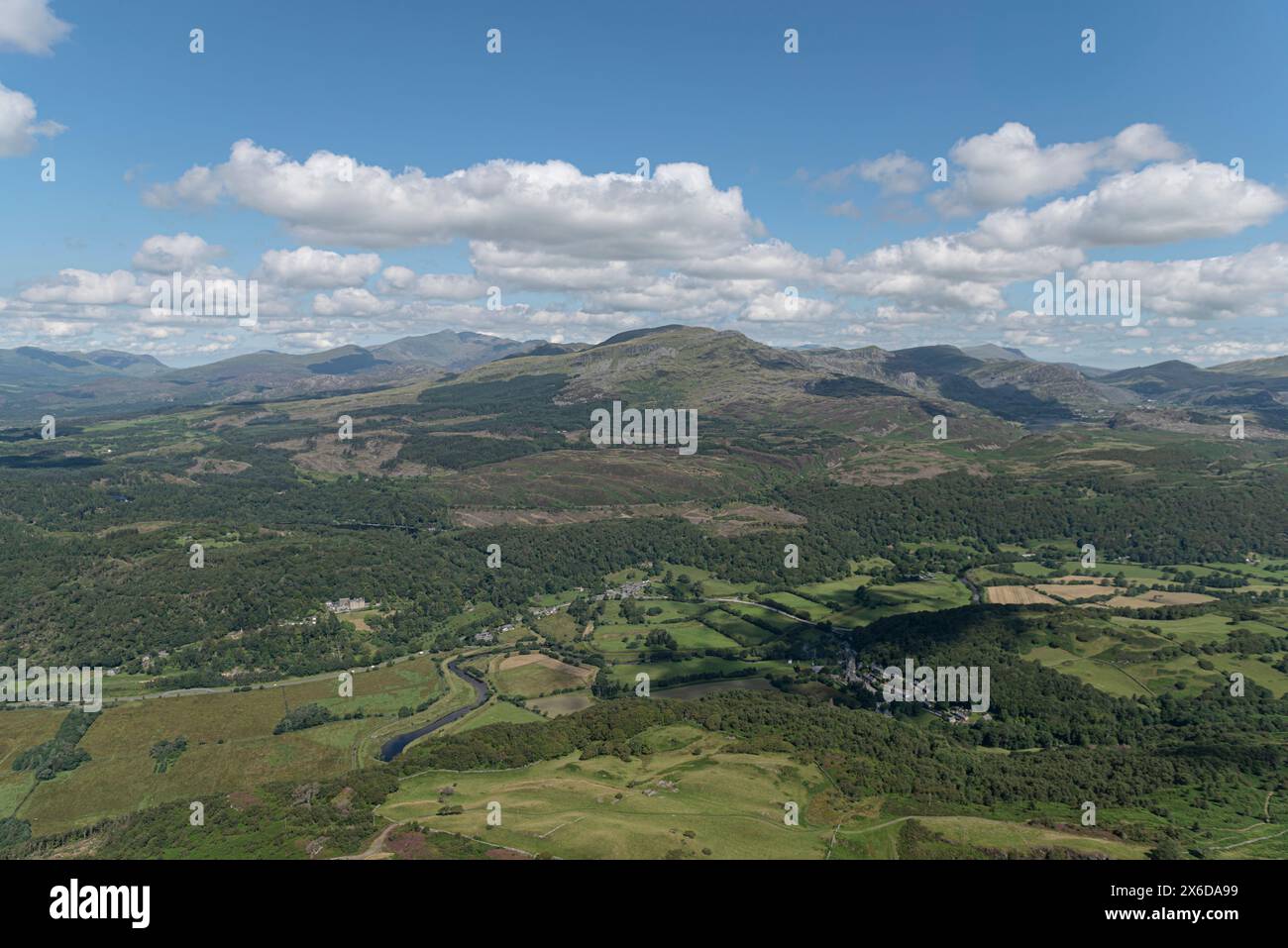 Eryri National Park helicopter aerial Stock Photo - Alamy