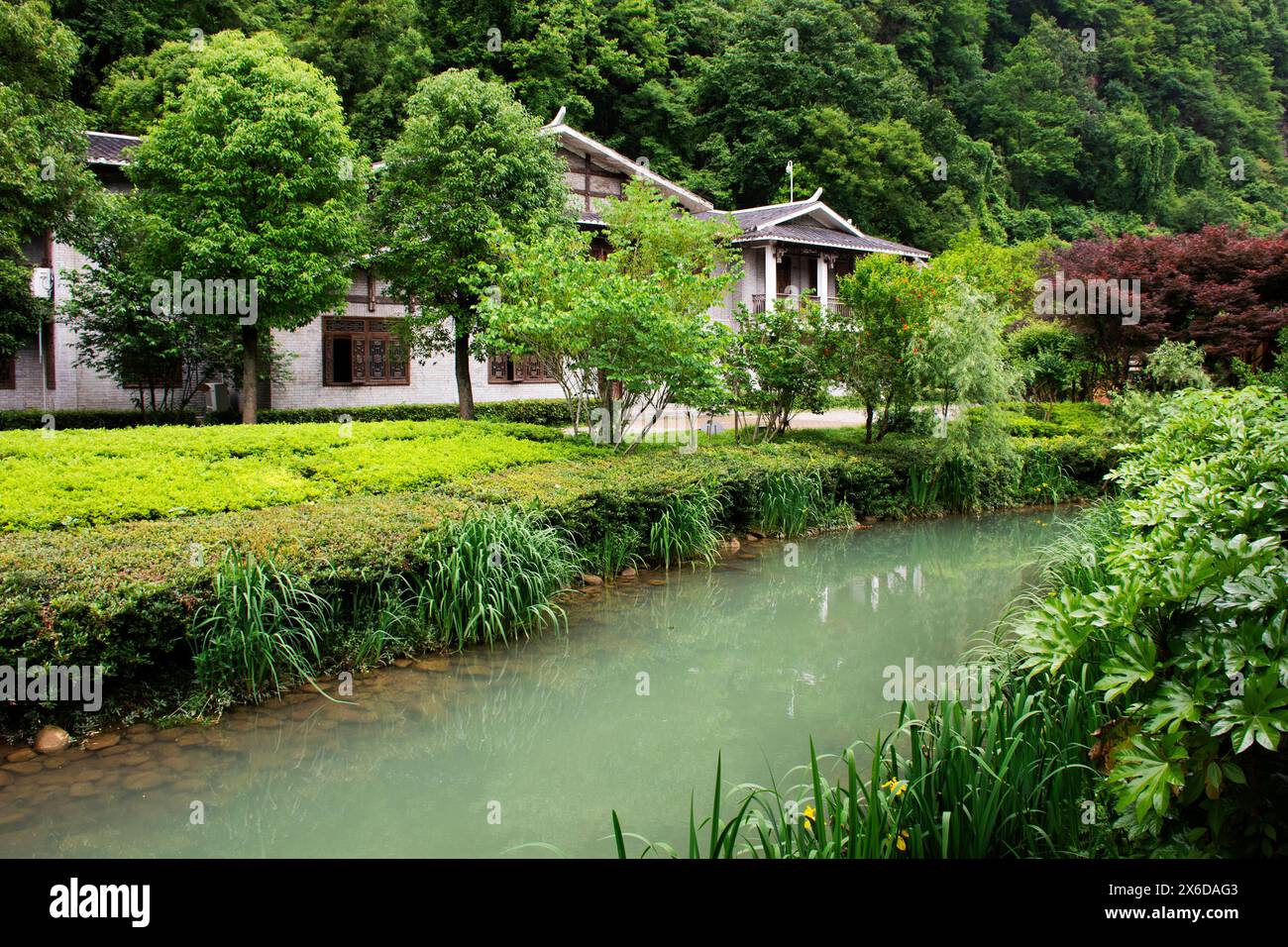 Ancient building and antique architecture chinese style in Huanglong ...