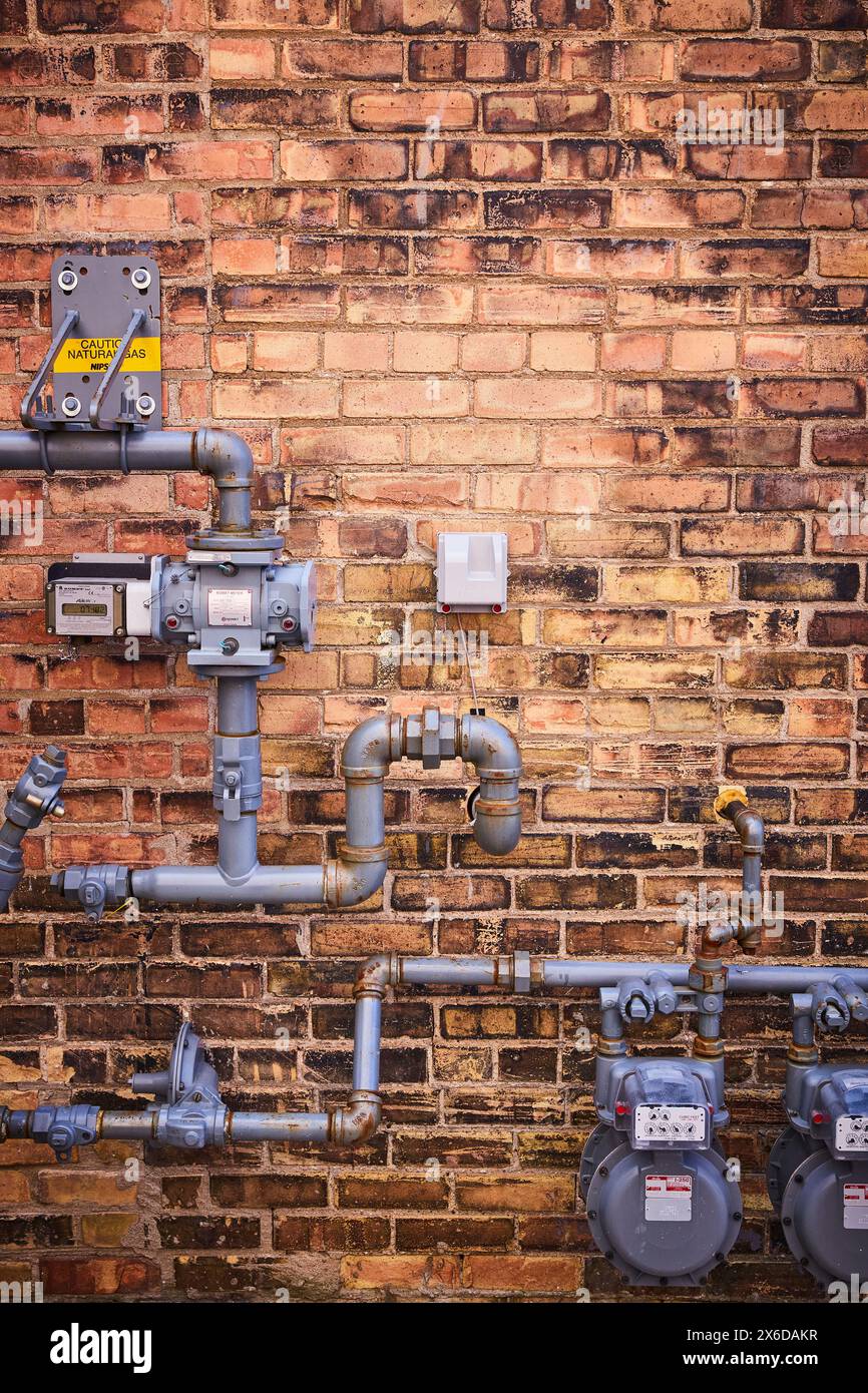 Natural gas pipes on wall hi-res stock photography and images - Alamy