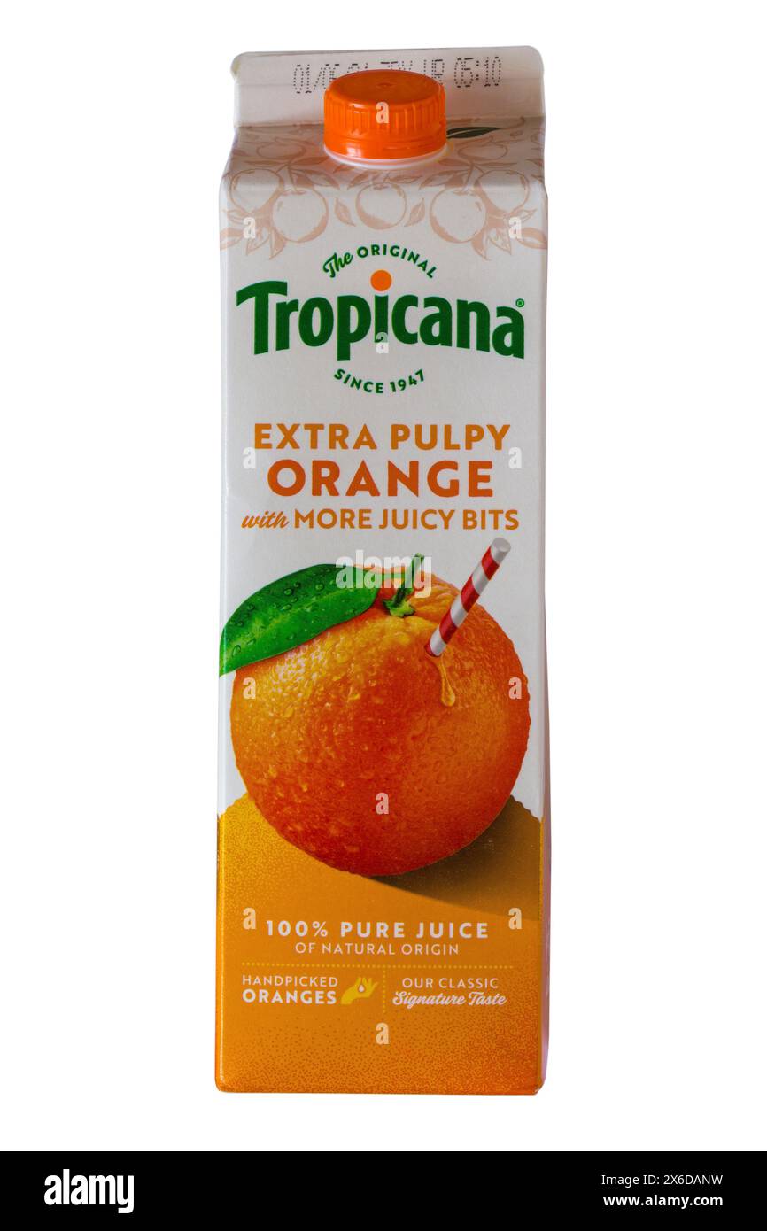 Orange juice carton juicy bits hi-res stock photography and images - Alamy