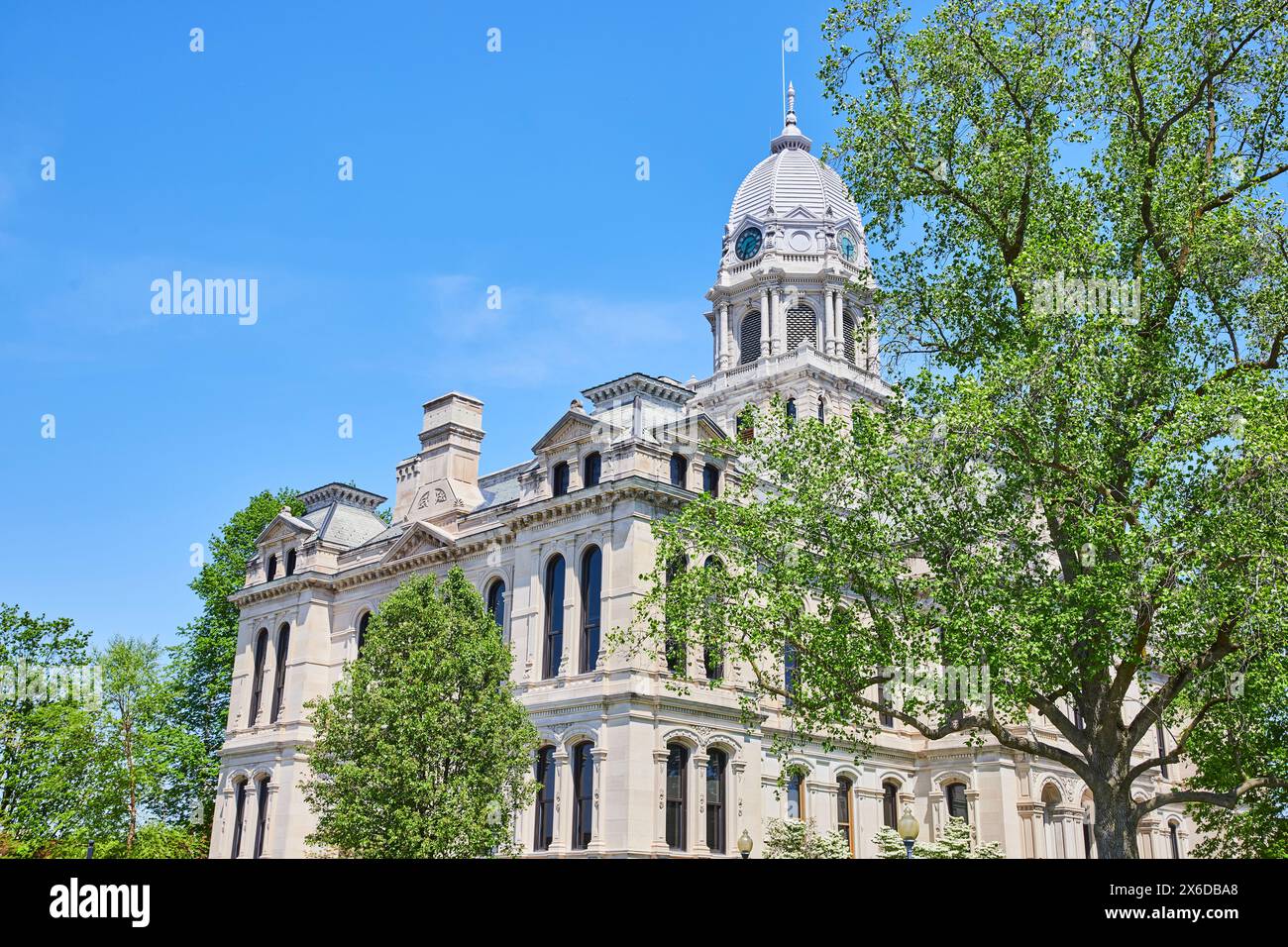 Classical Courthouse Architecture and Urban Greenery, Warsaw Indiana ...