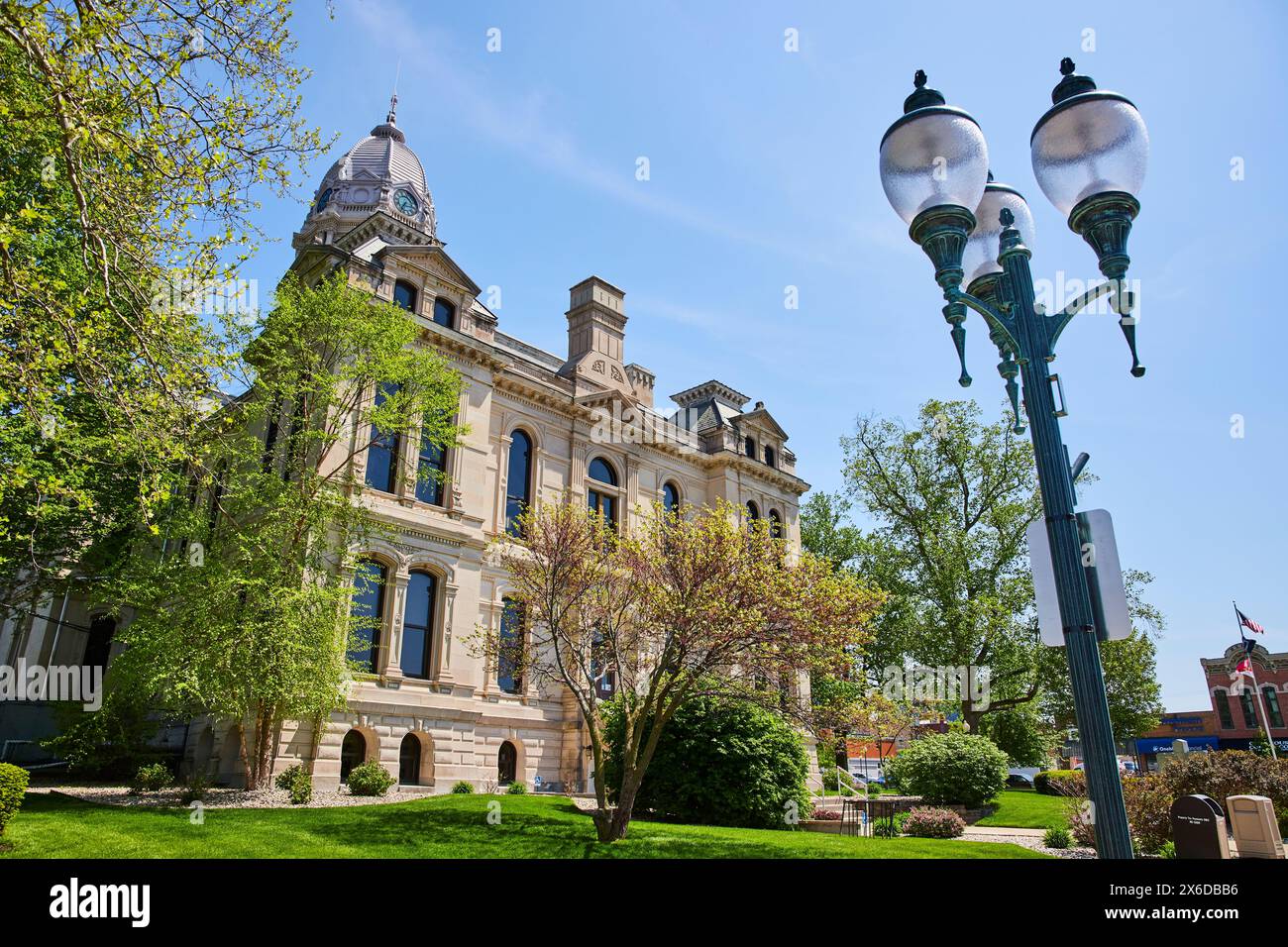 Historic Kosciusko County Courthouse with Clock Tower and Spring ...