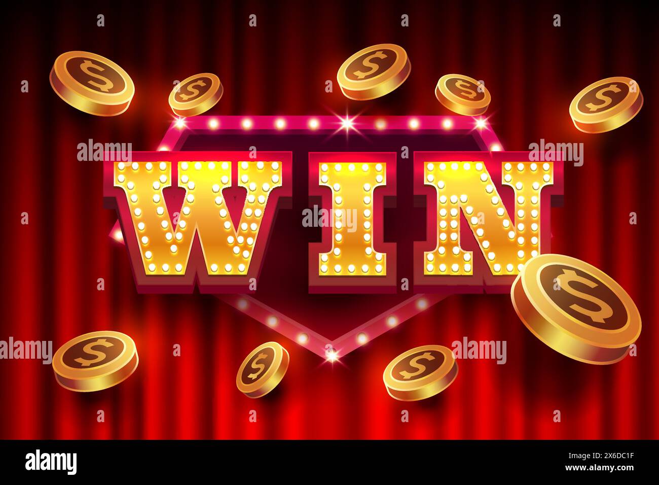 Winner frame label, award billboard, night Vegas. Vector Stock Vector ...