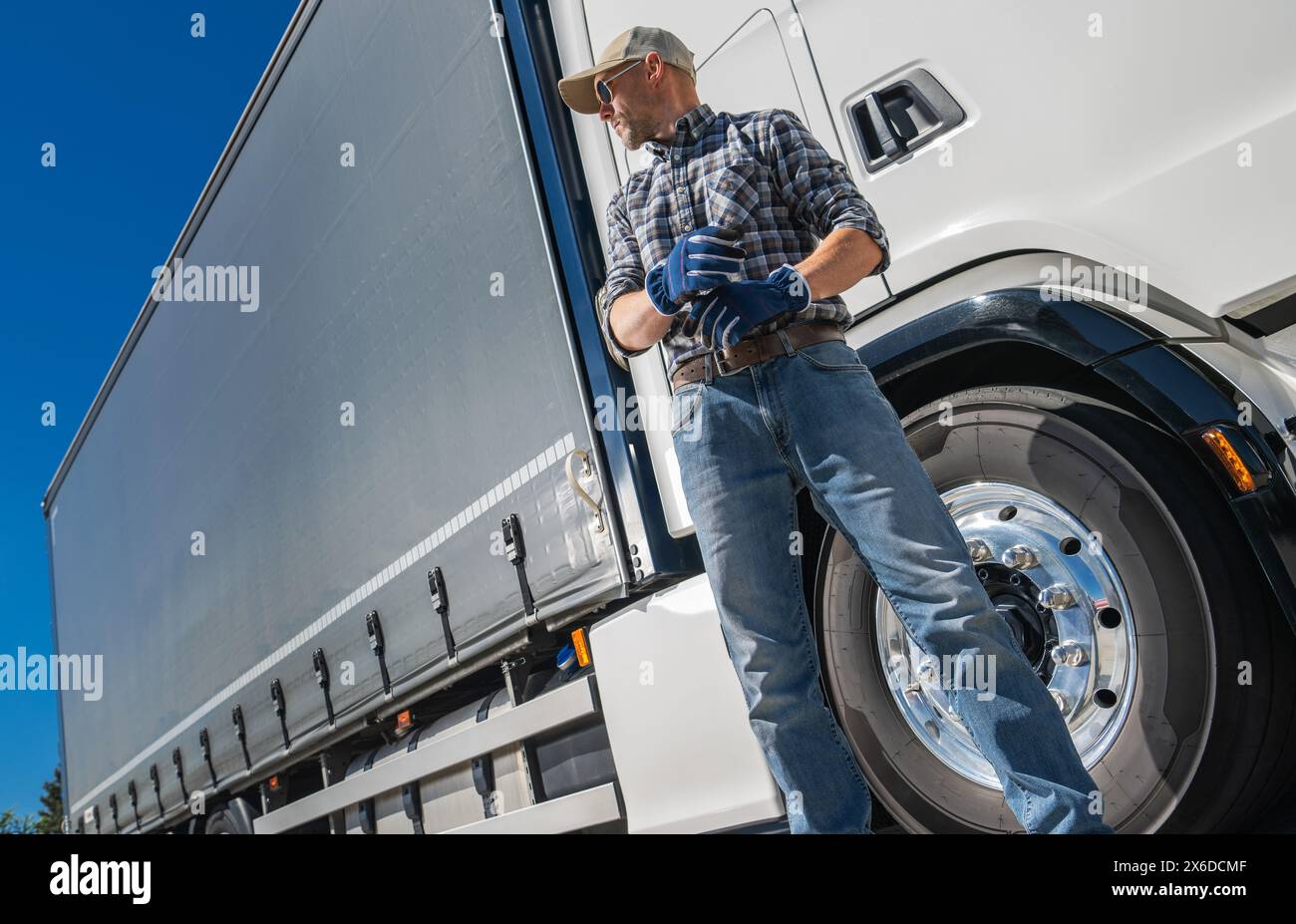 Driver standing beside hi-res stock photography and images - Alamy