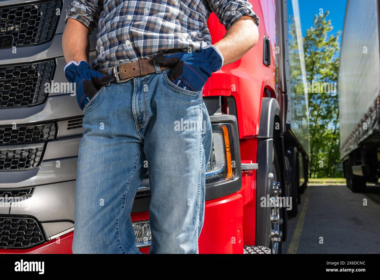 Driver standing beside hi-res stock photography and images - Alamy