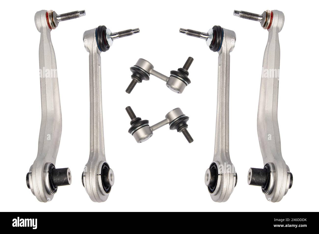 Car front suspension arm set isolated on white background. A set of ...