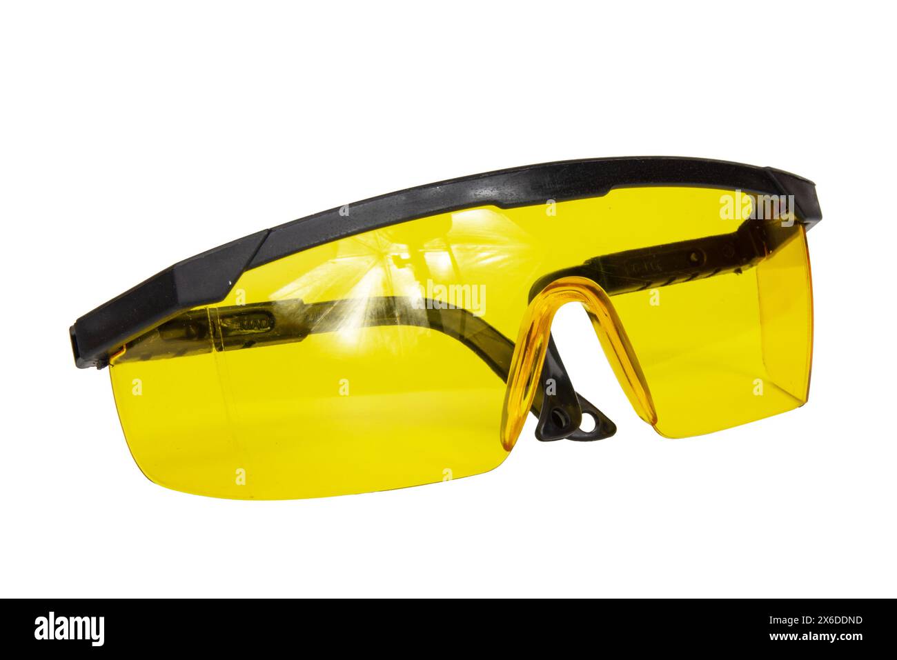 yellow safety glasses isolated on white background Stock Photo - Alamy