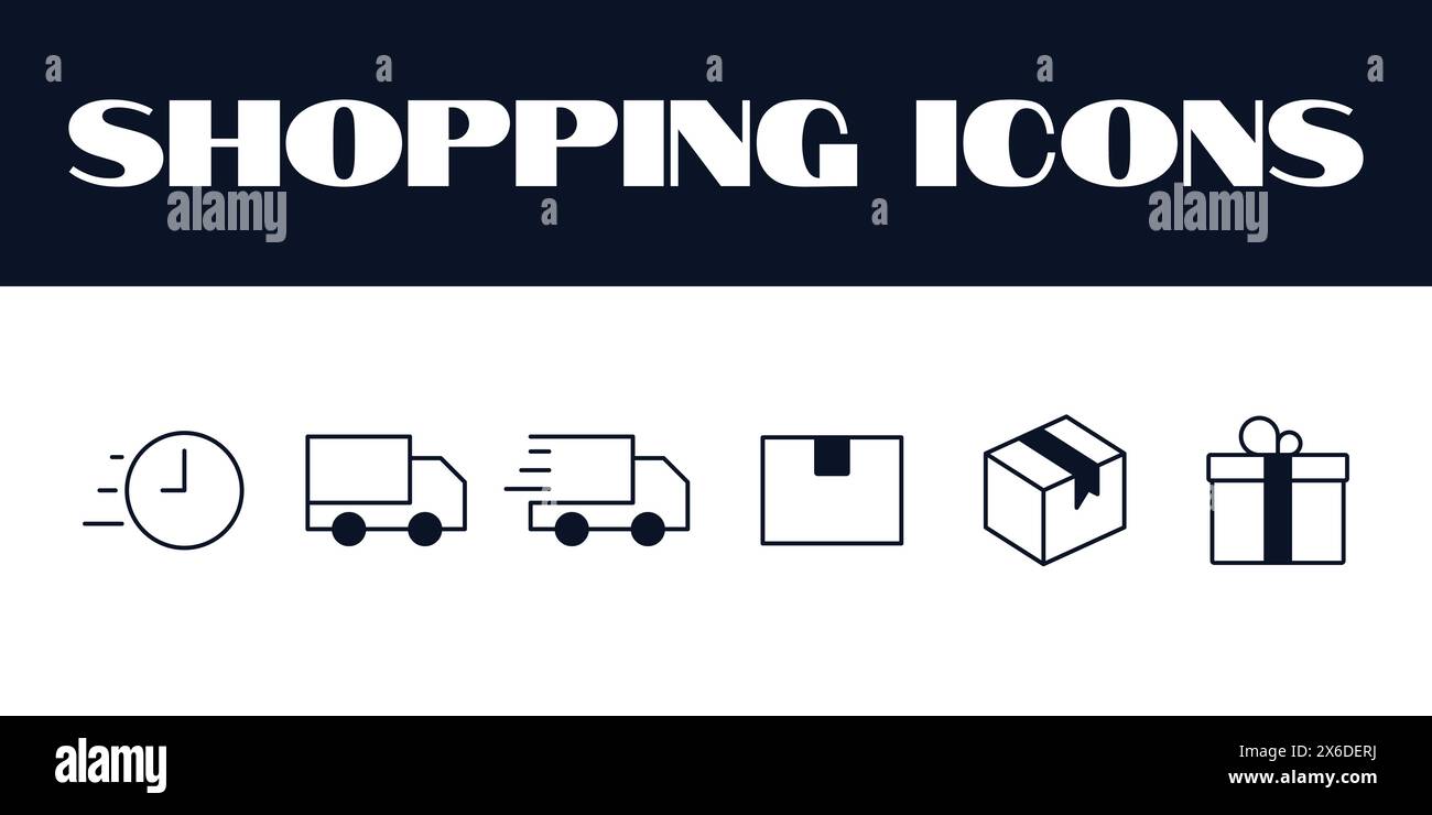 Shopping Icons set Vector. Online Shopping illustration icons. shopping ...