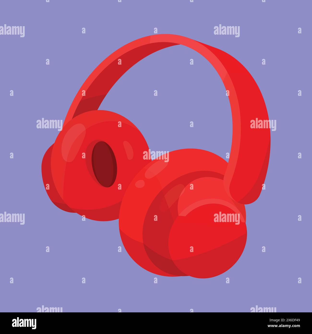 Red Headphones Icon. Headphones Speaker Vector Illustration. Gaming ...