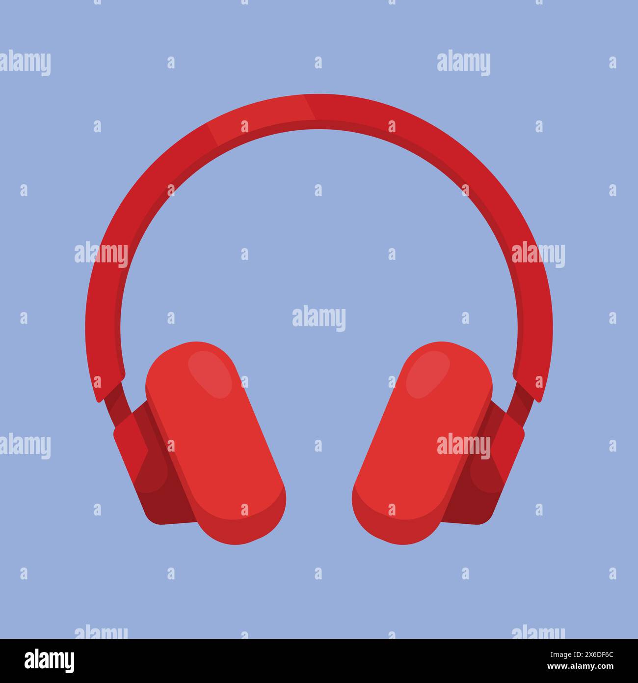 Red Headphones Icon. Headphones Speaker Vector Illustration. Gaming ...