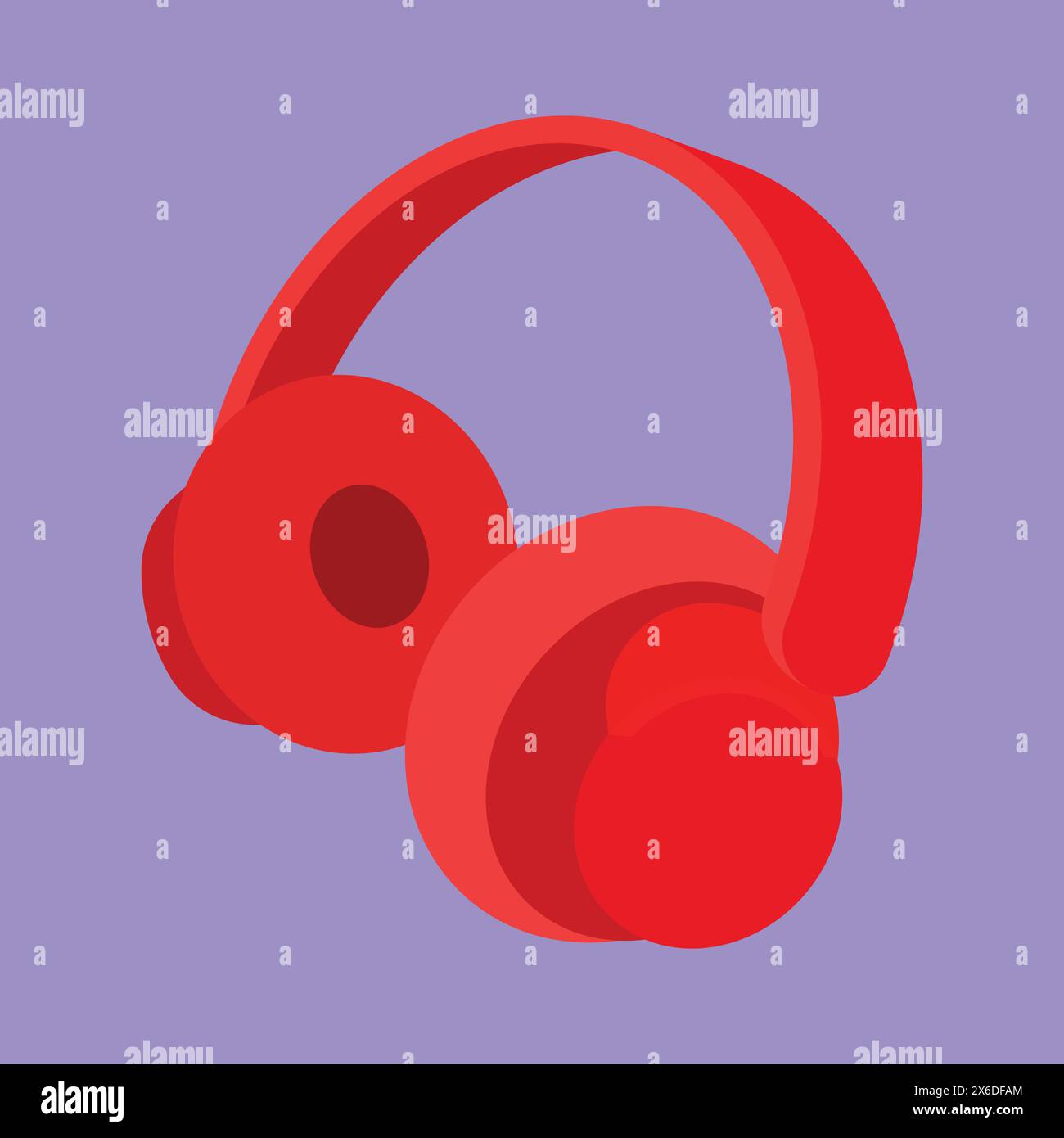 Red Headphones Icon. Headphones Speaker Vector Illustration. Gaming ...