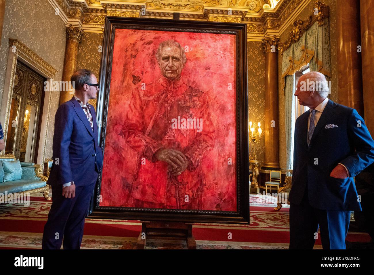 Artist Jonathan Yeo and King Charles III at the unveiling of Yeo's ...