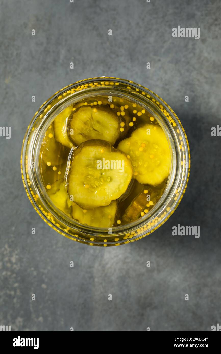 Organic Jarred Bread and Butter Dill PIckles in Slices Stock Photo - Alamy
