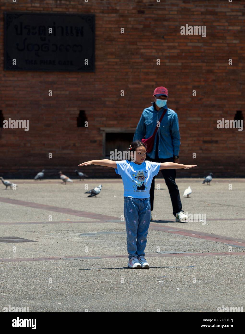 Chiang Mai, Thailand. 14th May, 2024. A kid stands to experience the ...