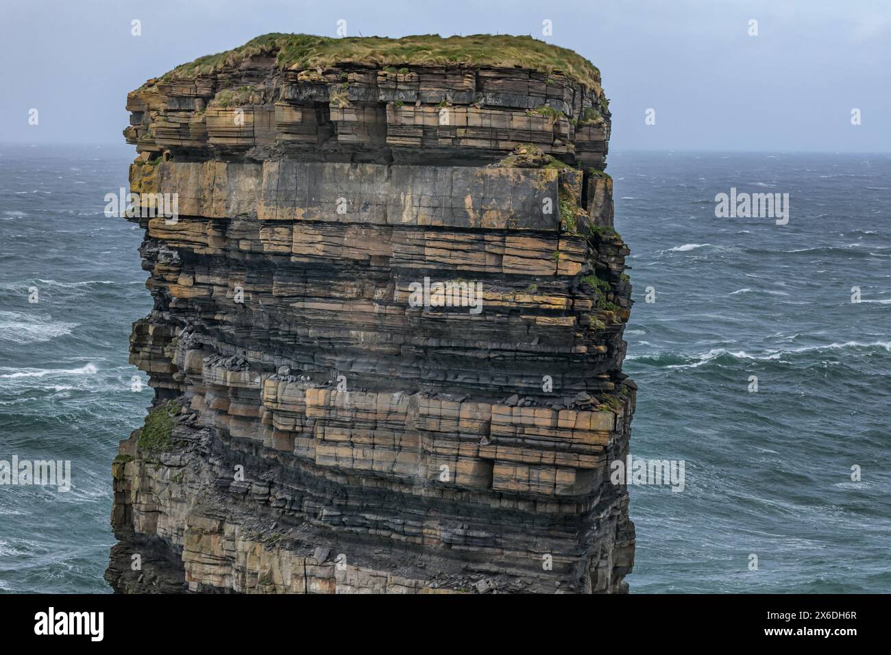 Dun Briste sea stack at Downpatrick head of the coast of County Mayo on ...