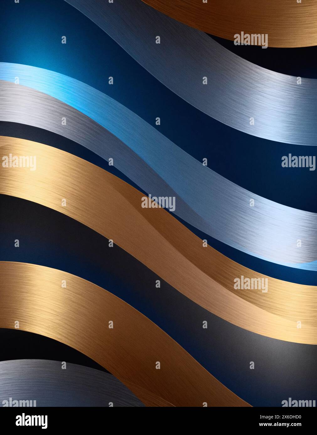 Metallic bright polished wavy texture style background with dark golden ...