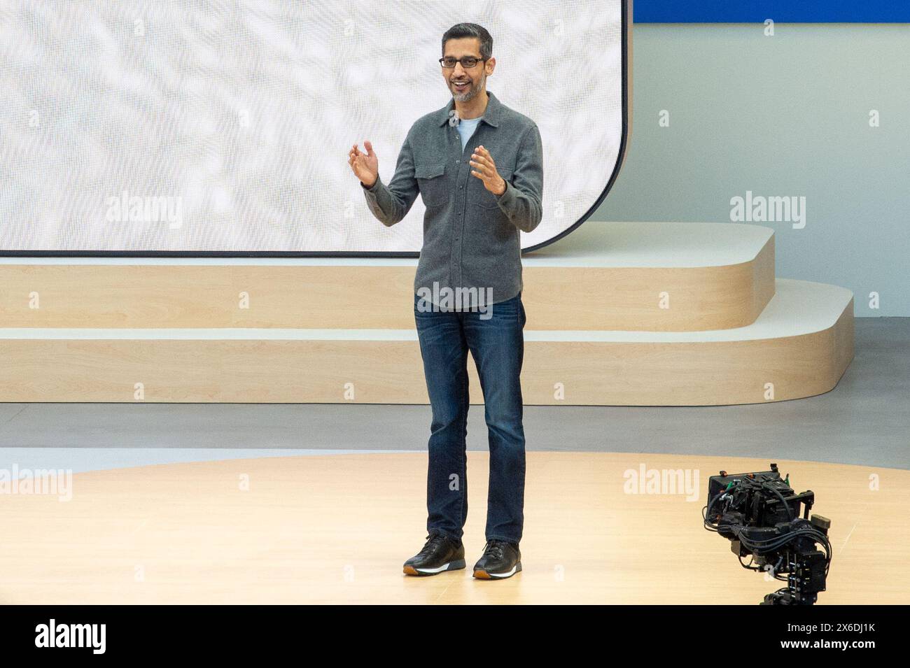 Mountain View, USA. 14th May, 2024. Google CEO Sundar Pichai speaks at ...