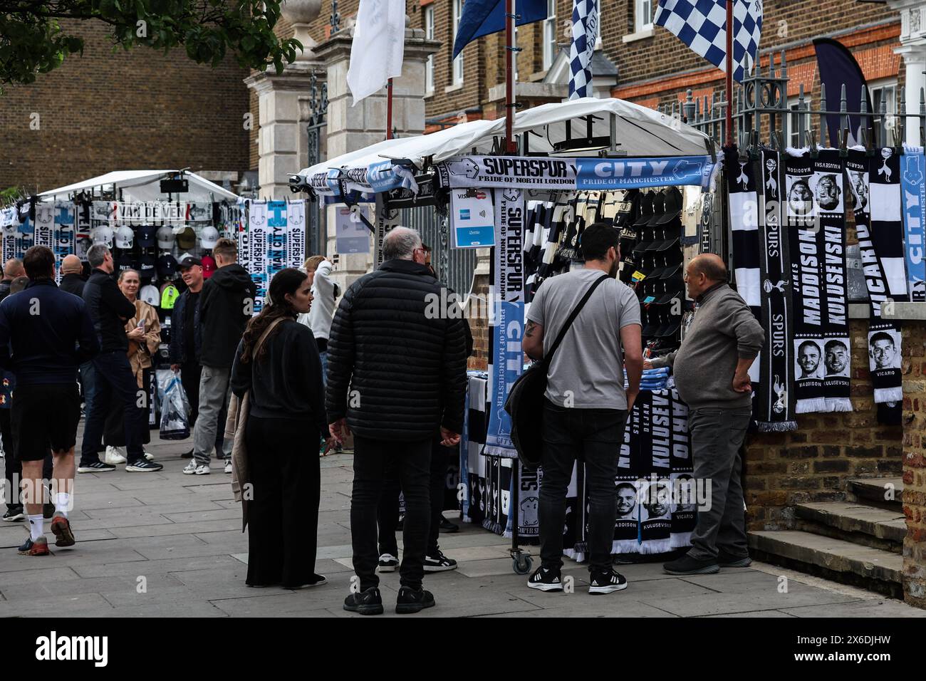A scarf stall outside of the stall ahead of the Premier League match ...