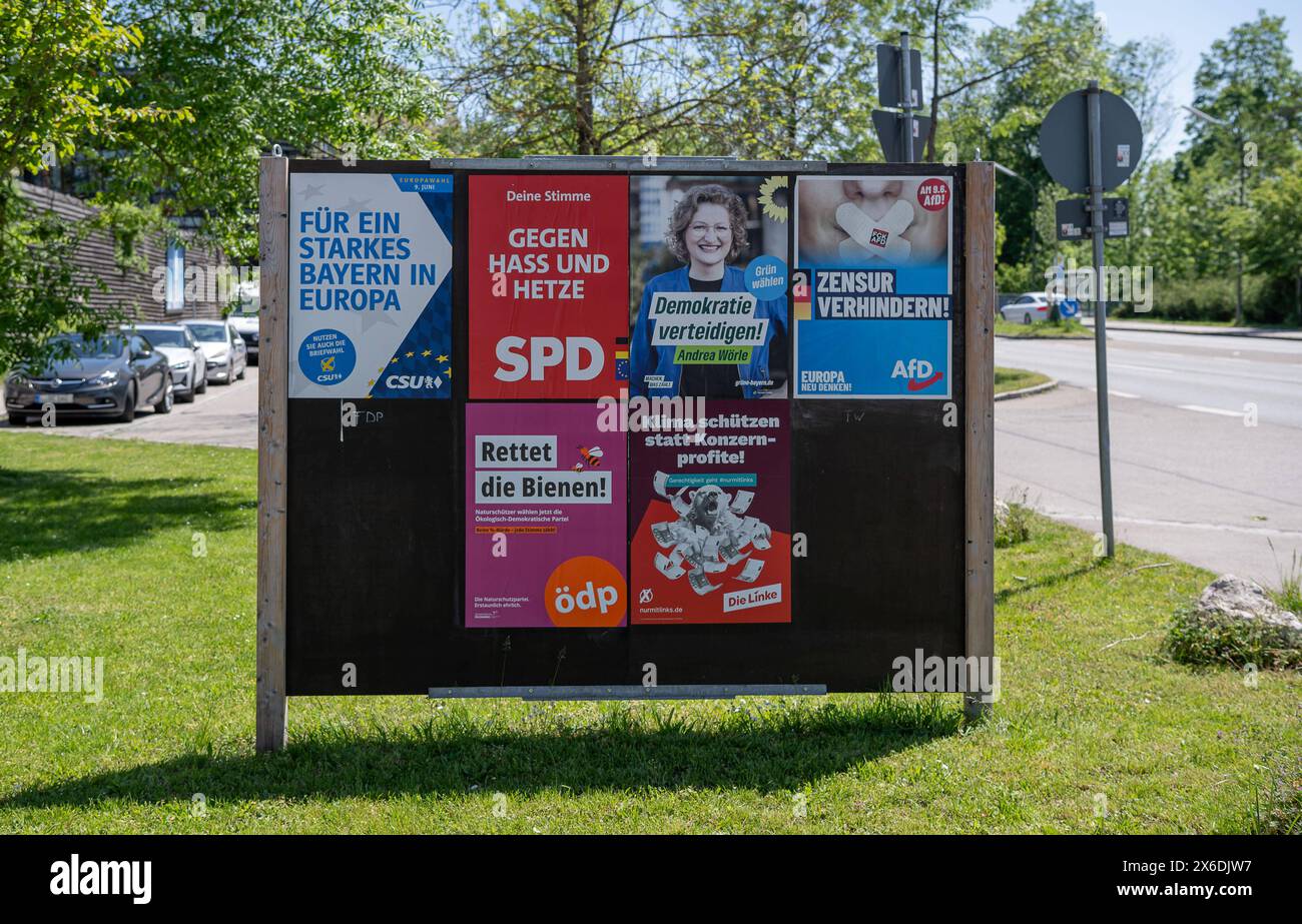 Muenchen GER, Themenbild, Wahlplakate zur Europawahl in Deutschland ...
