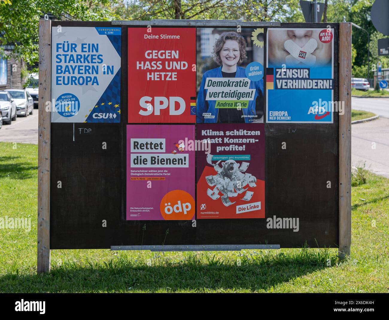 Muenchen GER, Themenbild, Wahlplakate zur Europawahl in Deutschland ...