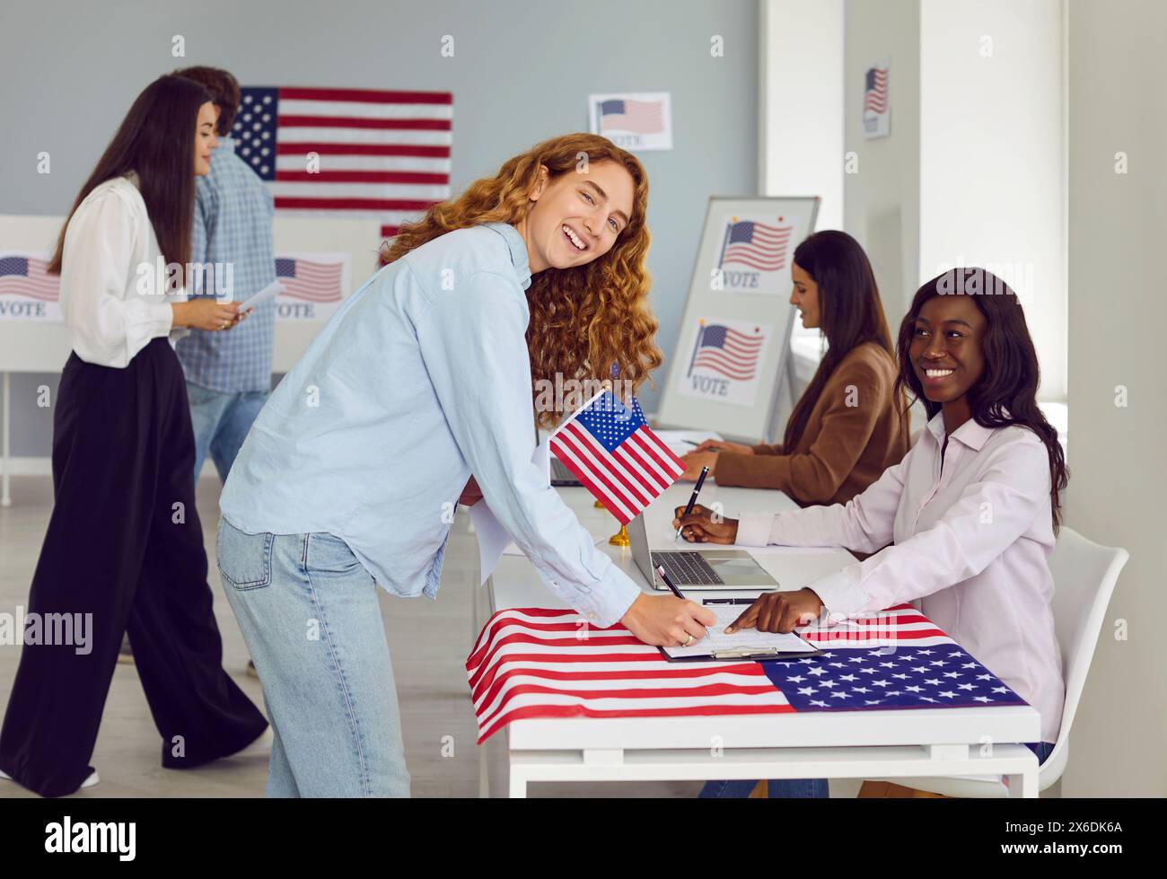 Portrait of an American Citizen at the Polls Stock Photo - Alamy