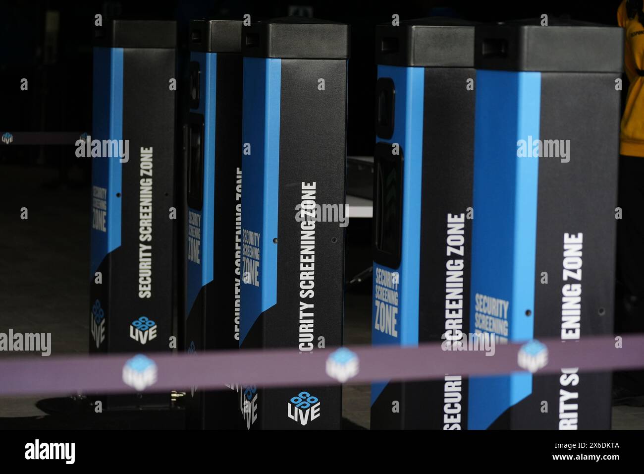 Security screening zone at the Co-op Live in Manchester for the Elbow ...