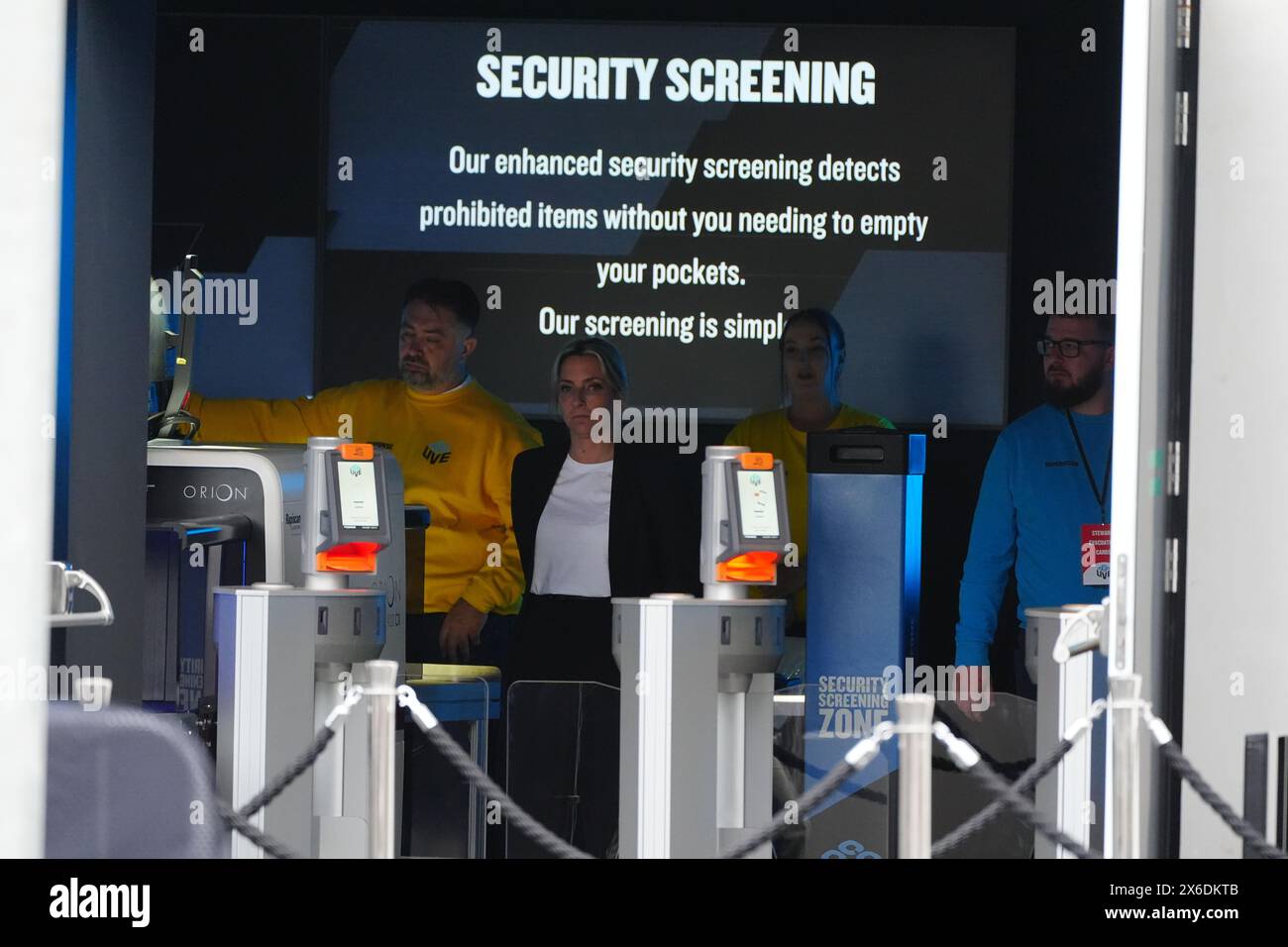 Security screening zone at the Co-op Live in Manchester for the Elbow ...