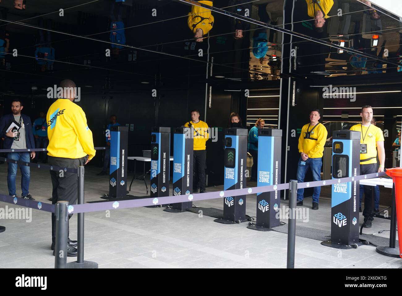Security screening zone at the Co-op Live in Manchester for the Elbow ...