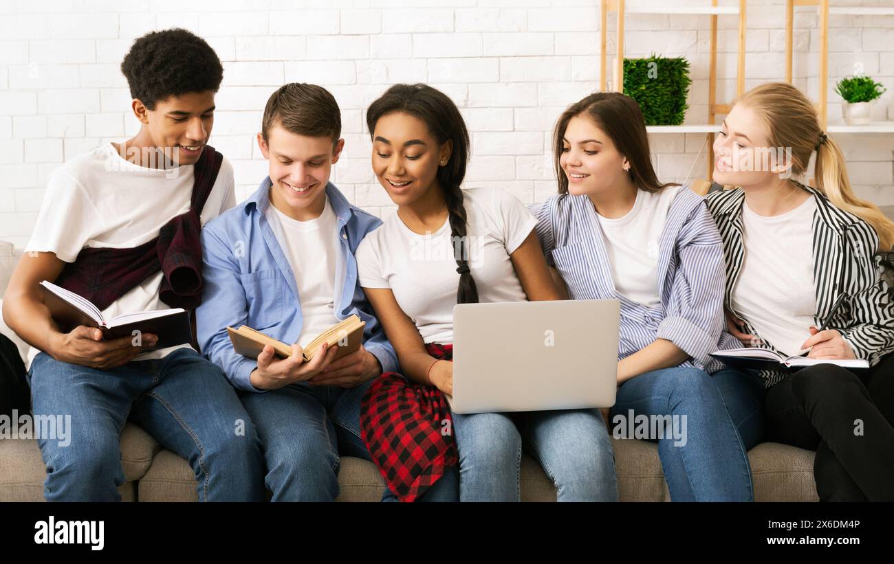 Group of Teenagers Engaged in a Study Session Together Stock Photo - Alamy
