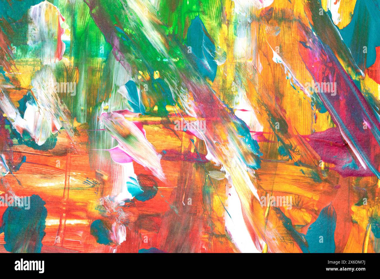 A Thick Messy Abstract Vivid Paint Strokes and Brush Marks Multicolored ...