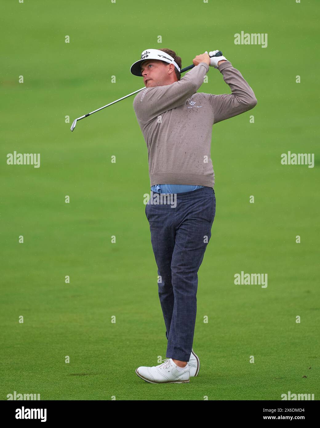 Keith Mitchell of the United States in action during a practice round ...
