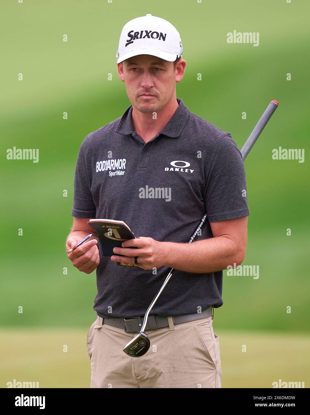 Andrew Putnam of the United States in action during a practice round ...