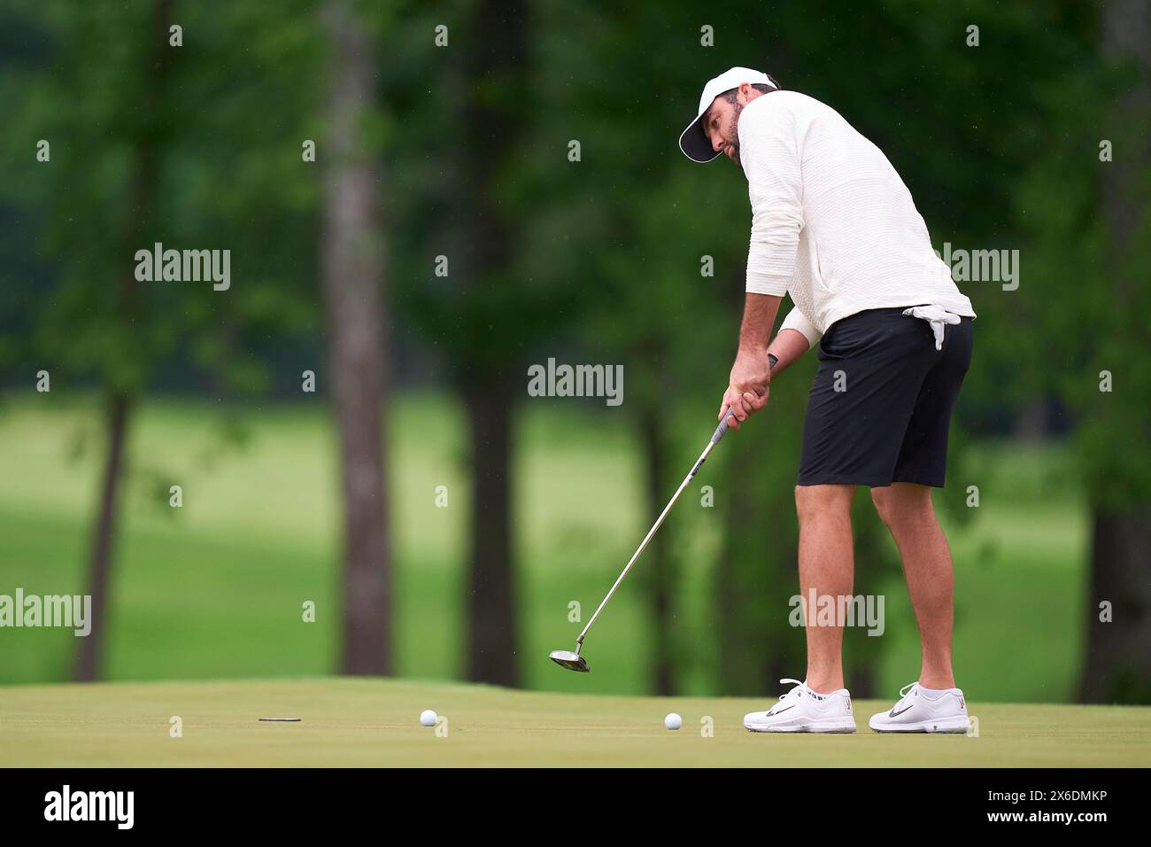 Scottie Scheffler of the United States in action during a practice ...