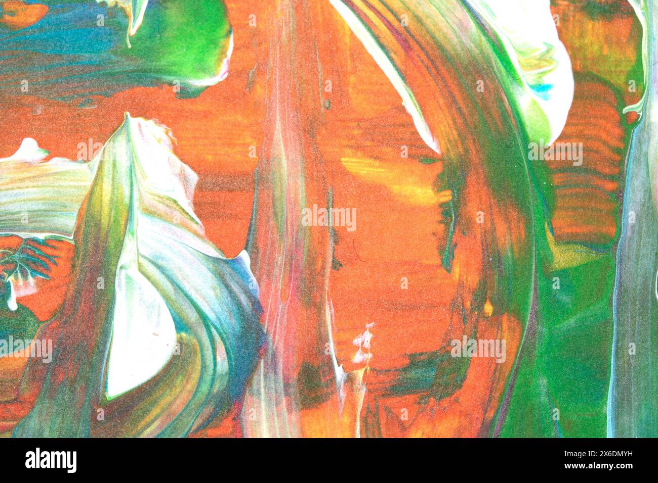 A Thick Messy Abstract Vivid Paint Strokes and Brush Marks Multicolored ...