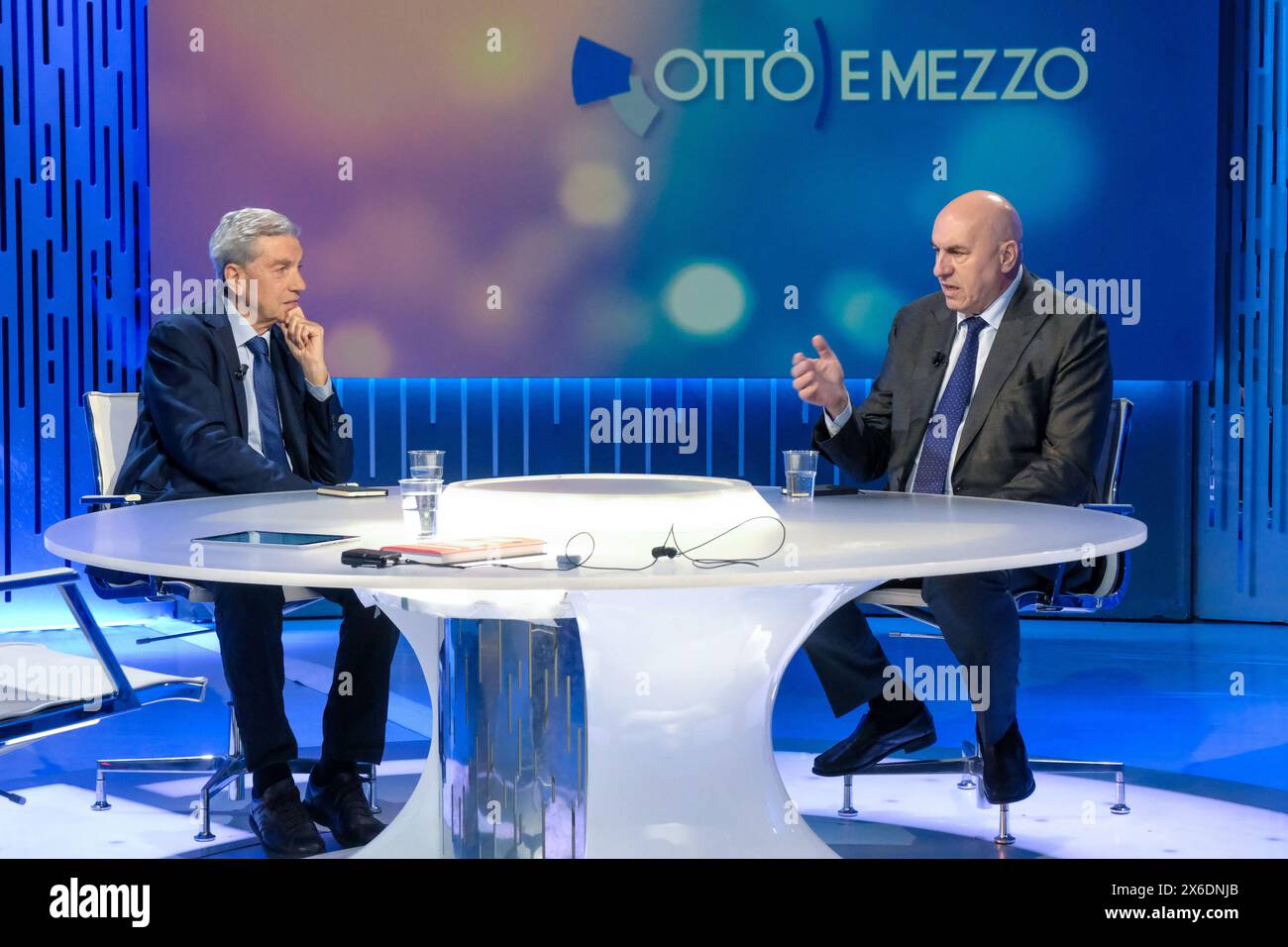 Antonio Padellaro, Il Ministro della Difesa Guido Crosetto ospiti della trasmissione ‘otto e ...