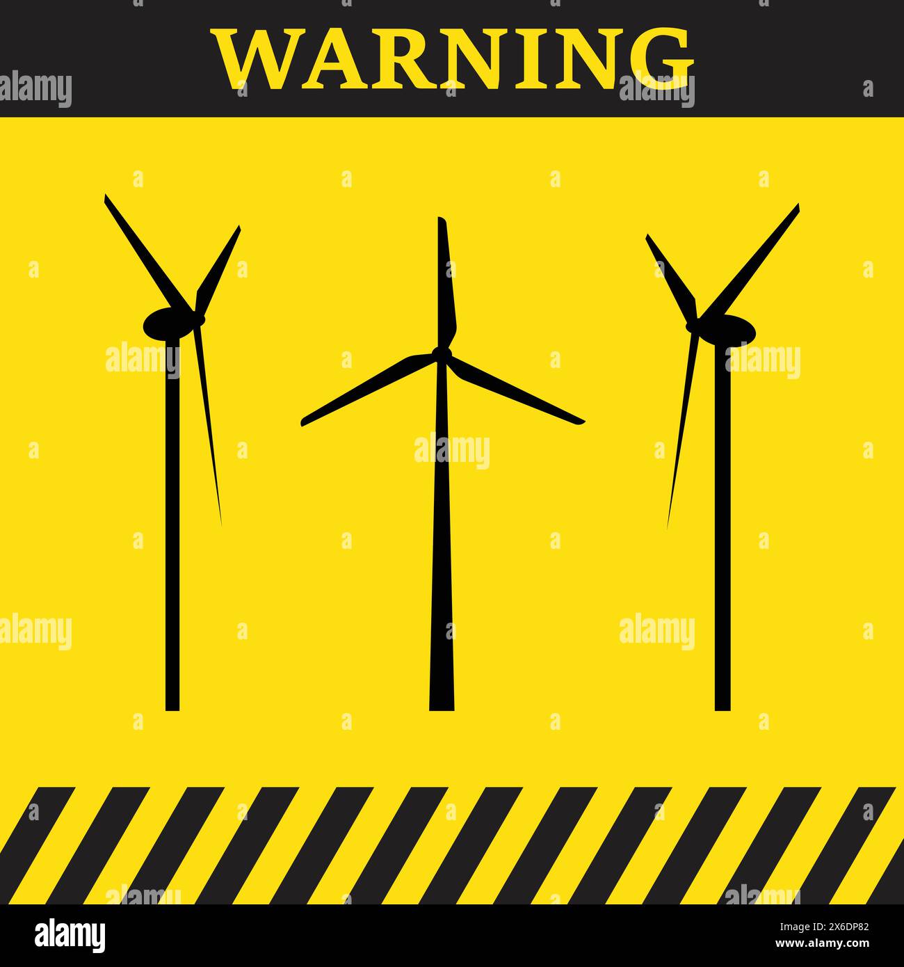 Windmill with warning sign Stock Vector Images - Alamy