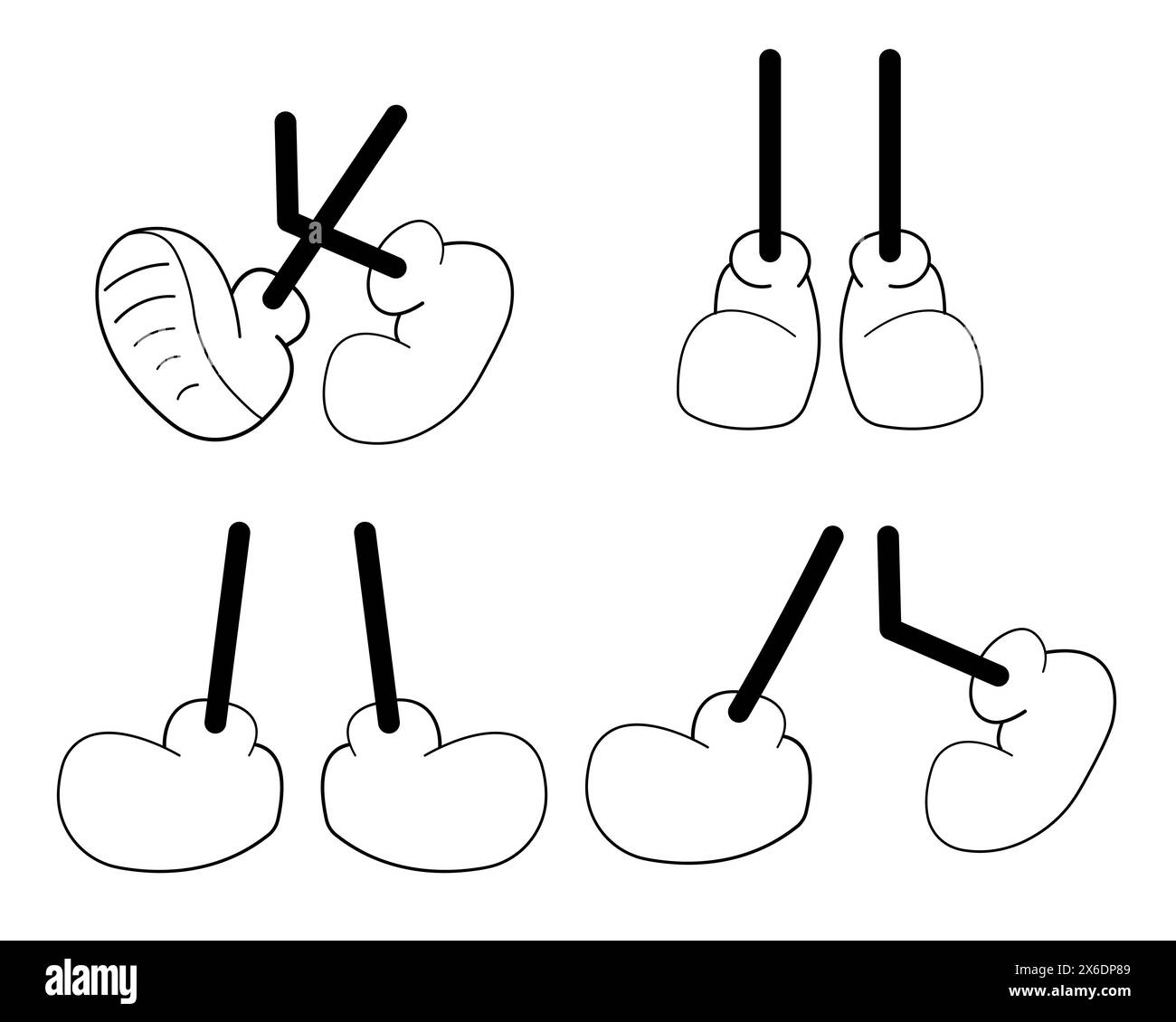 Y2K aesthetics, retro cartoon mascot characters feet. Old animation ...