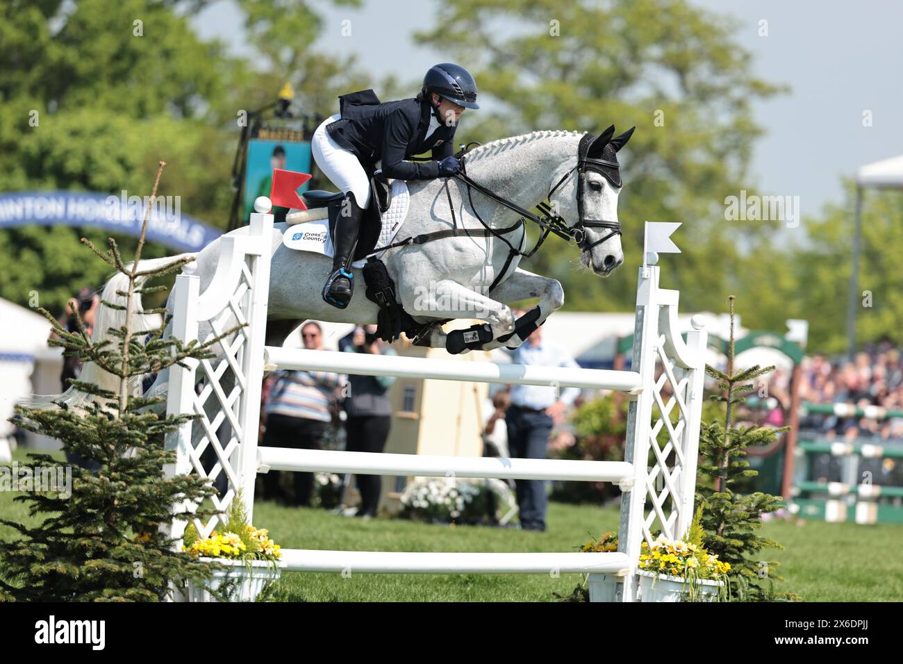 Libby Seed of Great Britain with Heartbreaker Star Quality during showjumping at Badminton Horse ...