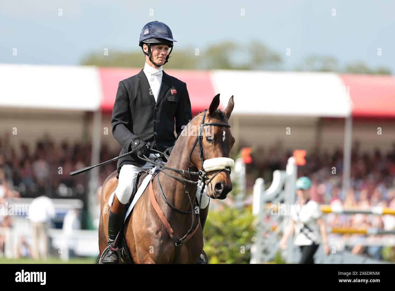 William Fox-Pitt of Great Britain with Grafennacht during showjumping at Badminton Horse Trials ...