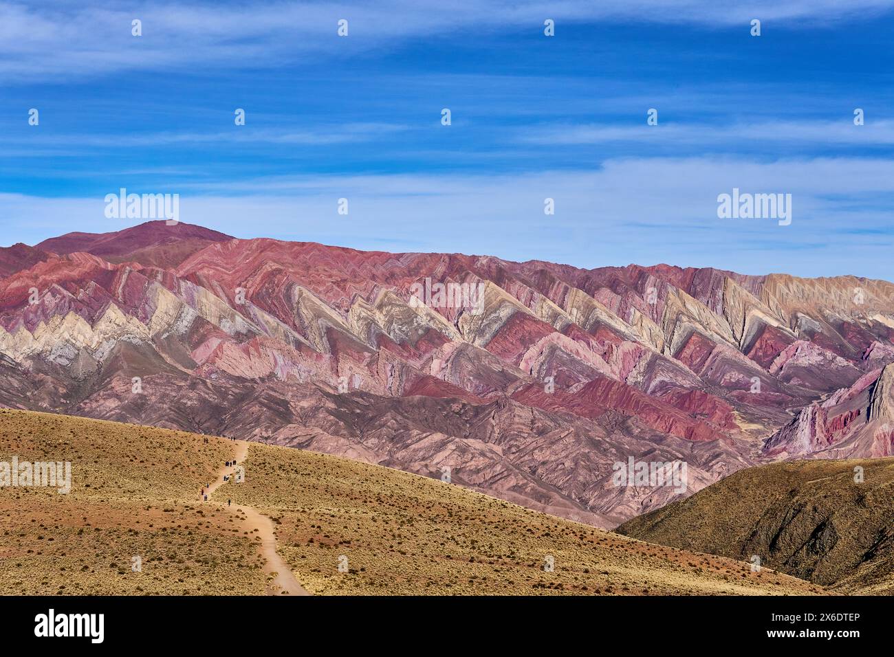 way to the el Hornocal, Colourful mountains at Humahuaca, Jujuy ...