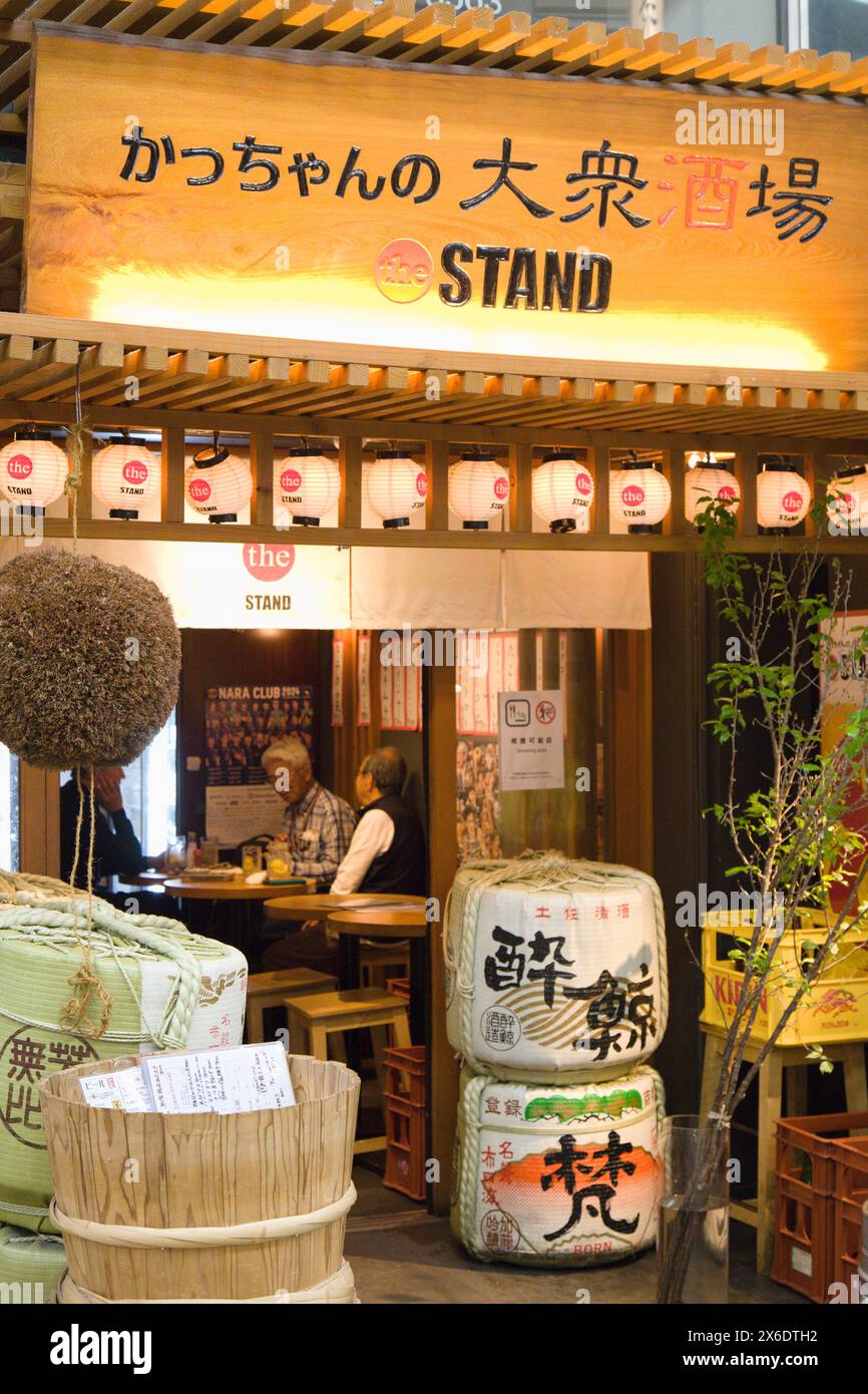 Japan, Nara, bar, sake shop, people Stock Photo - Alamy