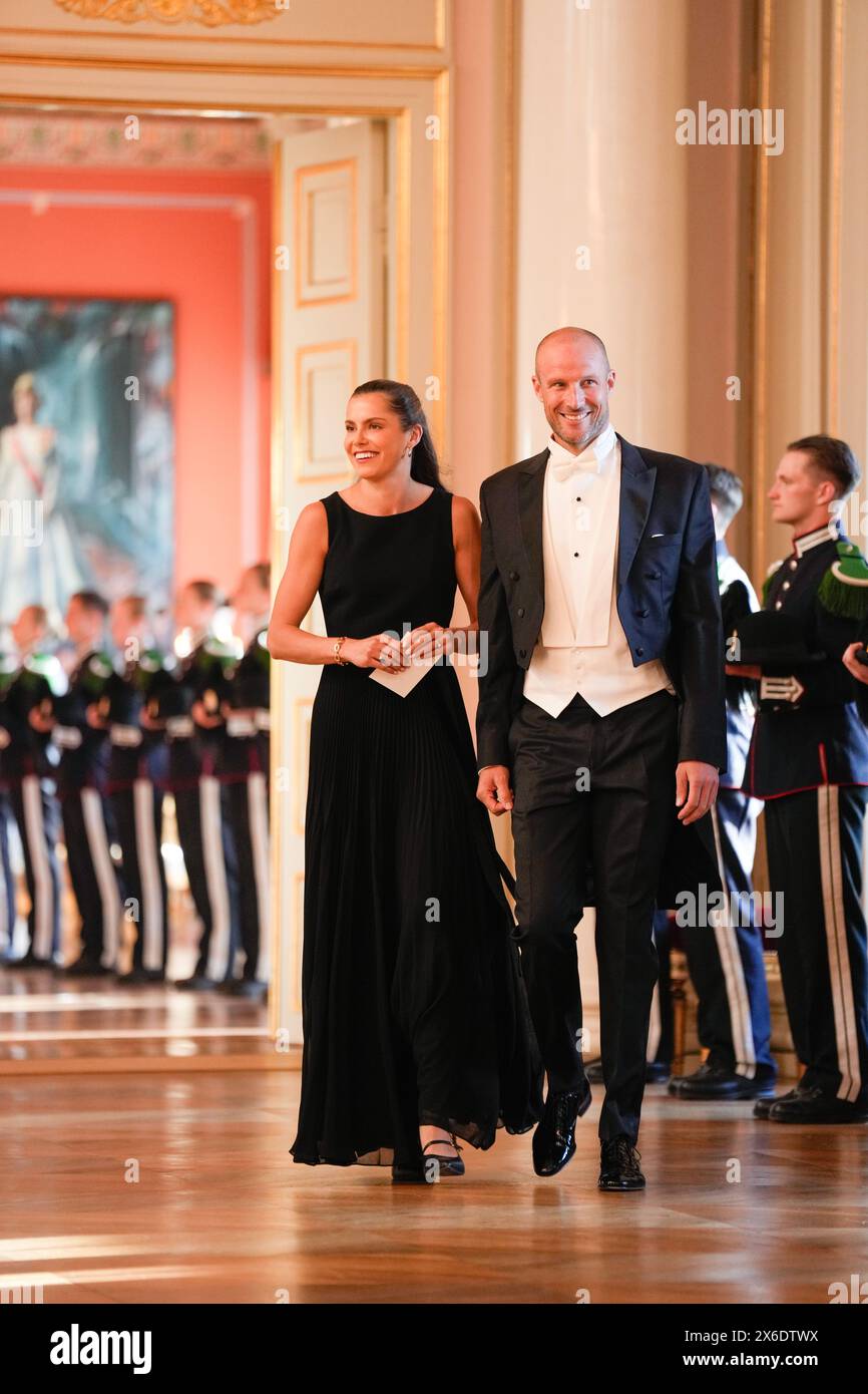 Oslo 20240514.Amalie Juel and Aksel Lund Svindal on their way to the ...