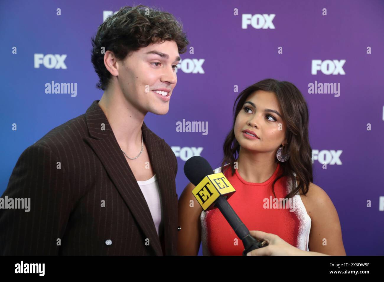 Actors Noah Beck, left, and Siena Agudong attend the Fox Network 2024 ...