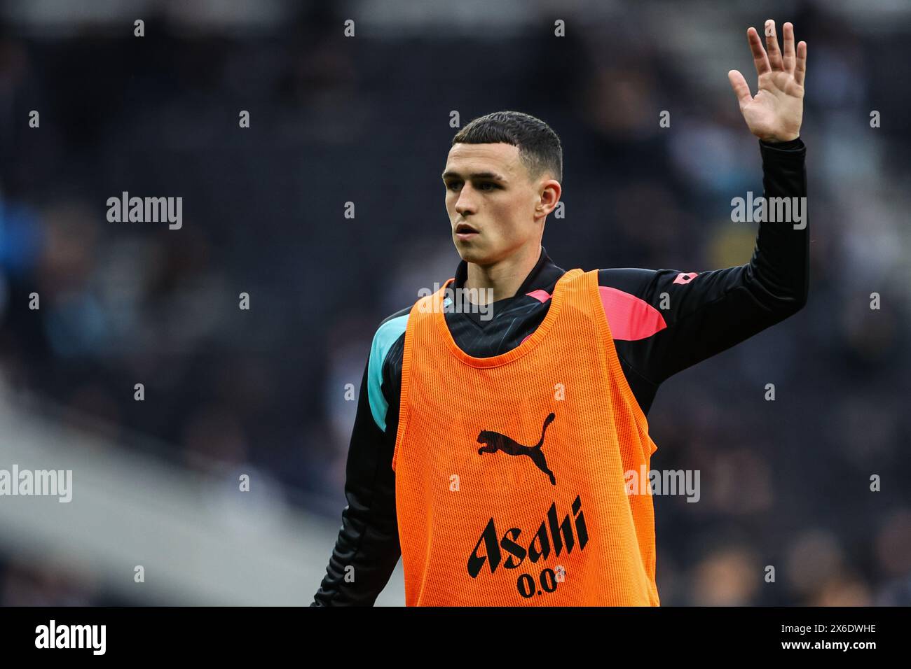 Phil Foden of Manchester City during the pre-game warm up ahead of the ...