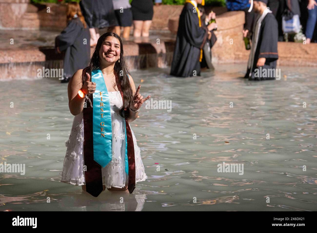 Austin Texas USA, May 11 2014: A first generation college graduate at ...