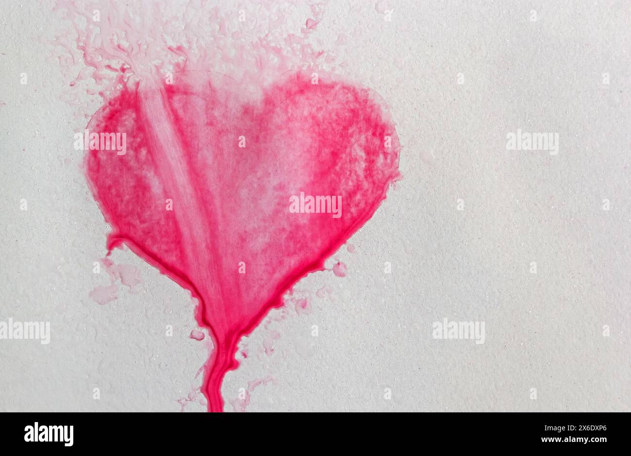 Watercolor hand painted red heart, paper texture Stock Photo - Alamy