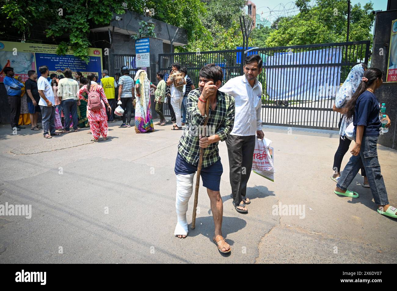 NEW DELHI, INDIA - MAY 14: Patient seen gathered outside the Deep Chand ...